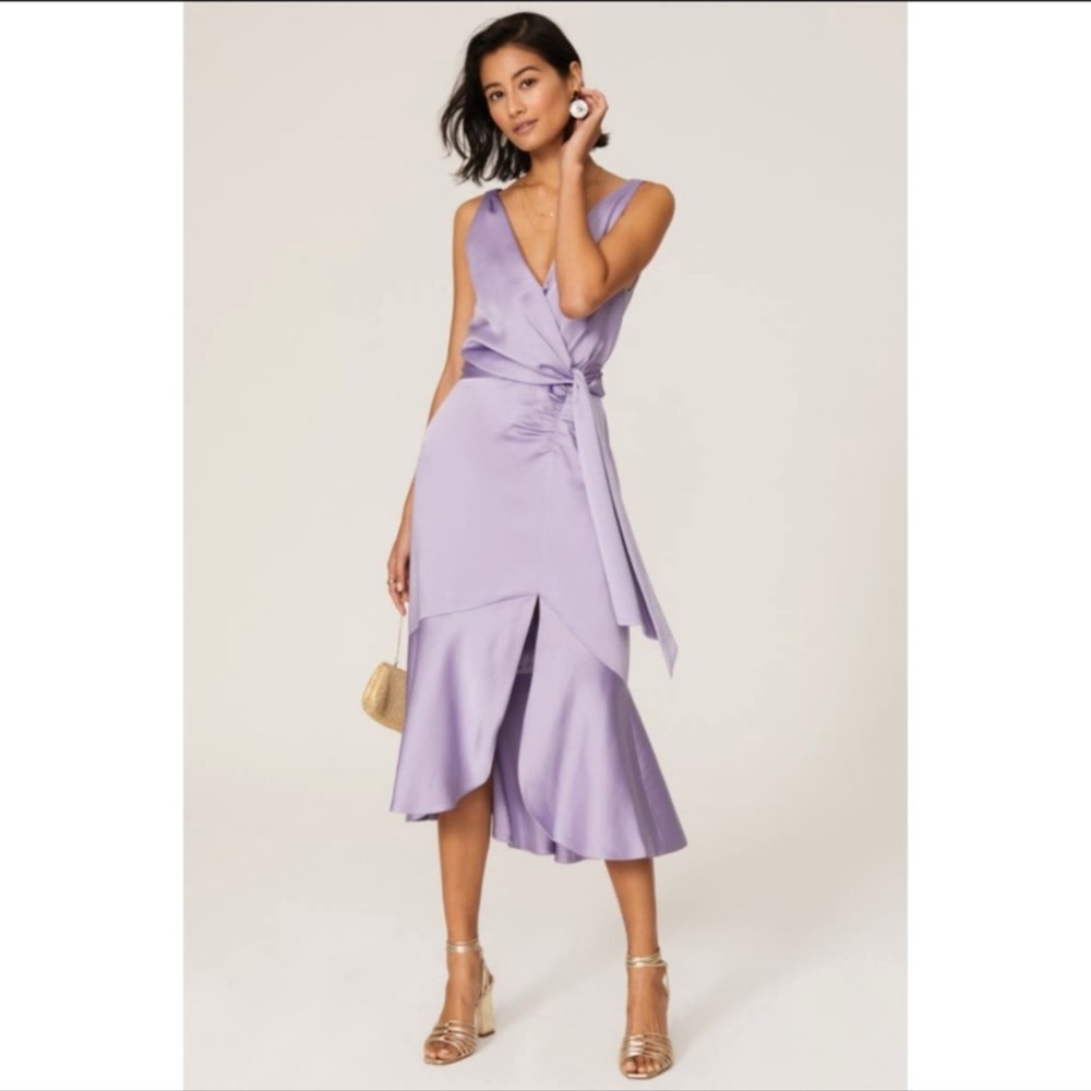 Jonathan Simkhai Purple Satin Mia Fluid Dress Sz Xs/2 - Gem